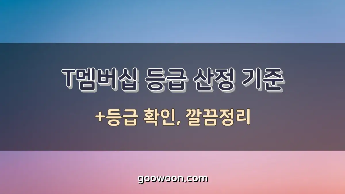 SKT T멤버십 등급 확인 및 산정 기준, 깔끔정리